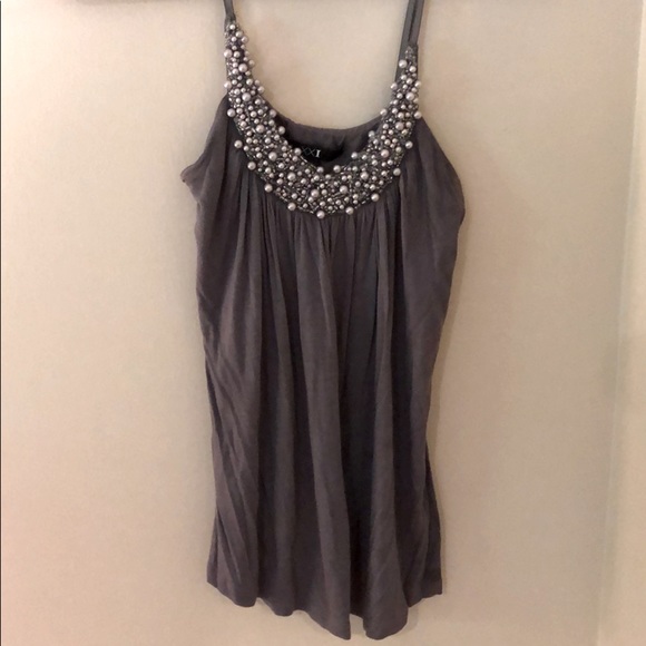 Forever 21 | Tops | Grey Beaded Tank Top | Poshmark